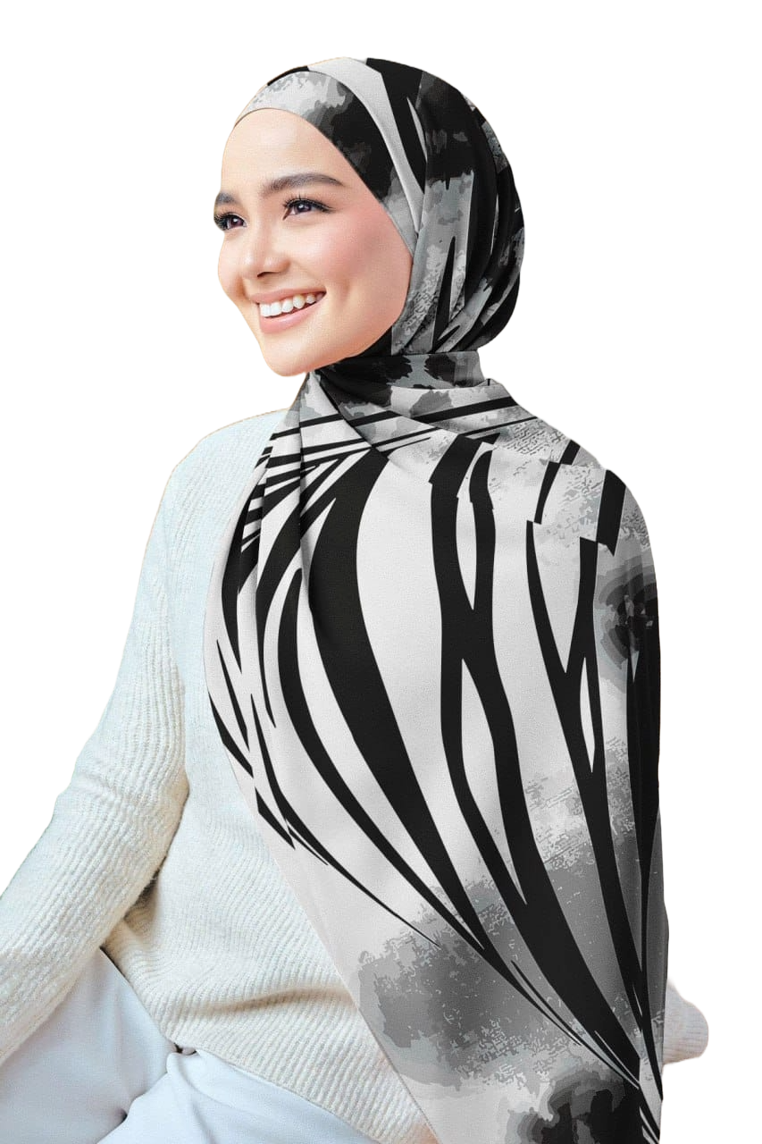 Zibra Printed Chiffon Crepe Scarf – RVVER