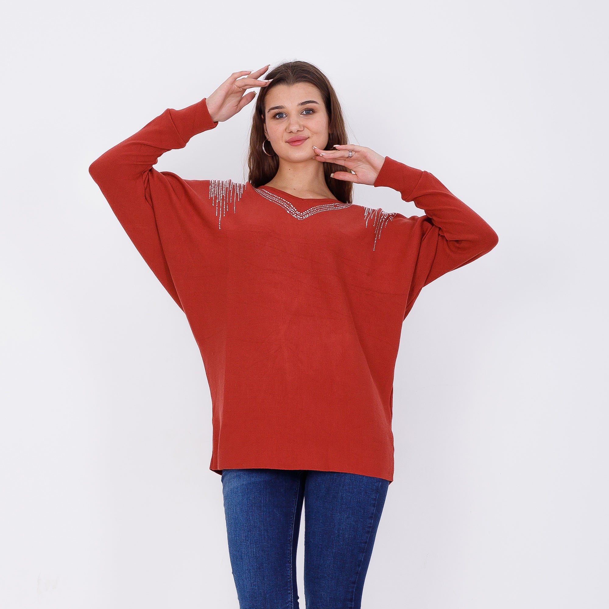Havana Strass Batwing Pullover – RVVER